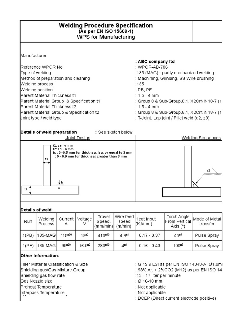 WPS | PDF | Welding | Construction