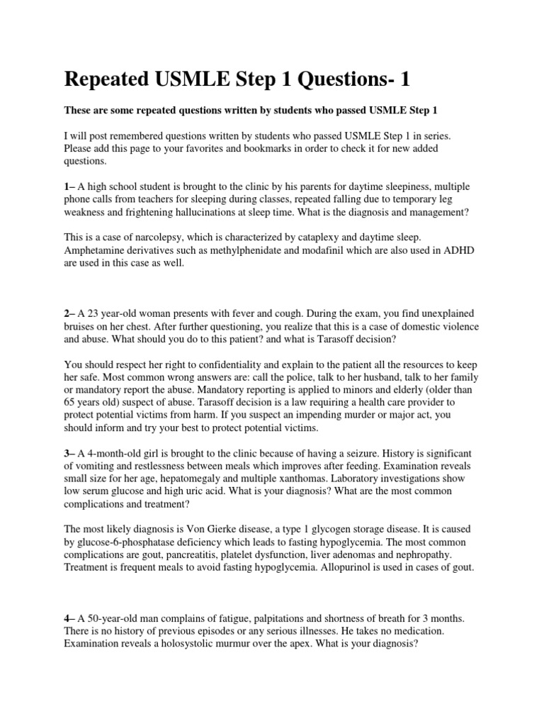 Repeated USMLE Step 1 Questions-1 | PDF | Medicine | Clinical Medicine