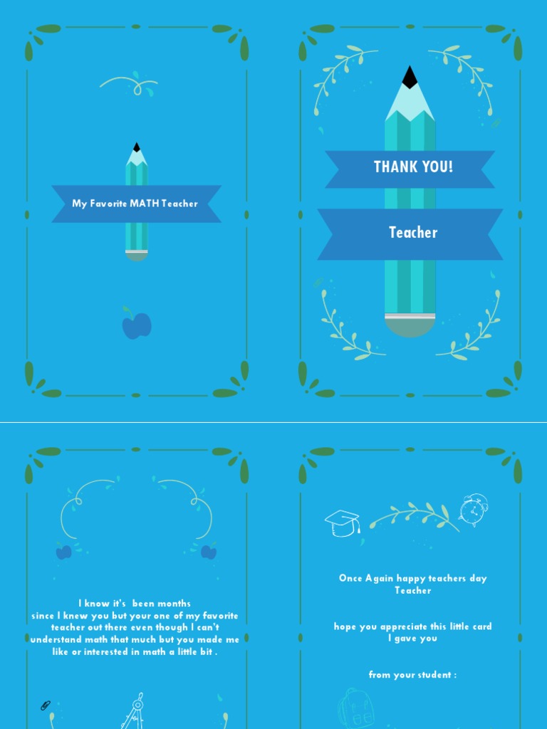 My Favorite MATH Teacher | PDF