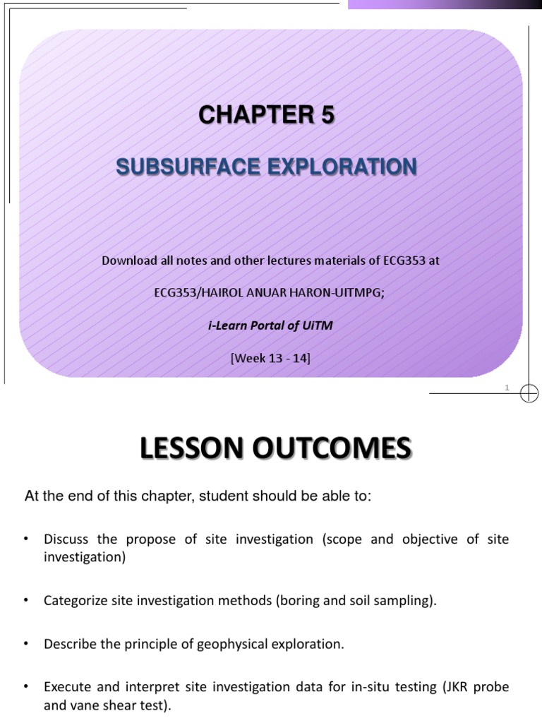 Subsurface Exploration: Download All Notes and Other Lectures Materials ...