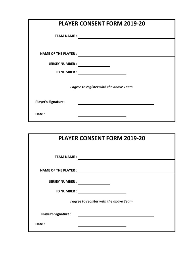 Player Consent Form 2019-20 | PDF