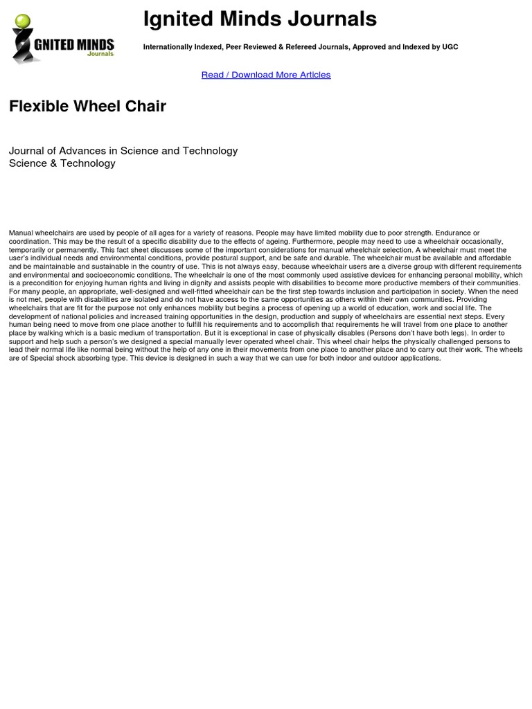 Flexible Wheel | PDF | Wheelchair | Human Powered Vehicles