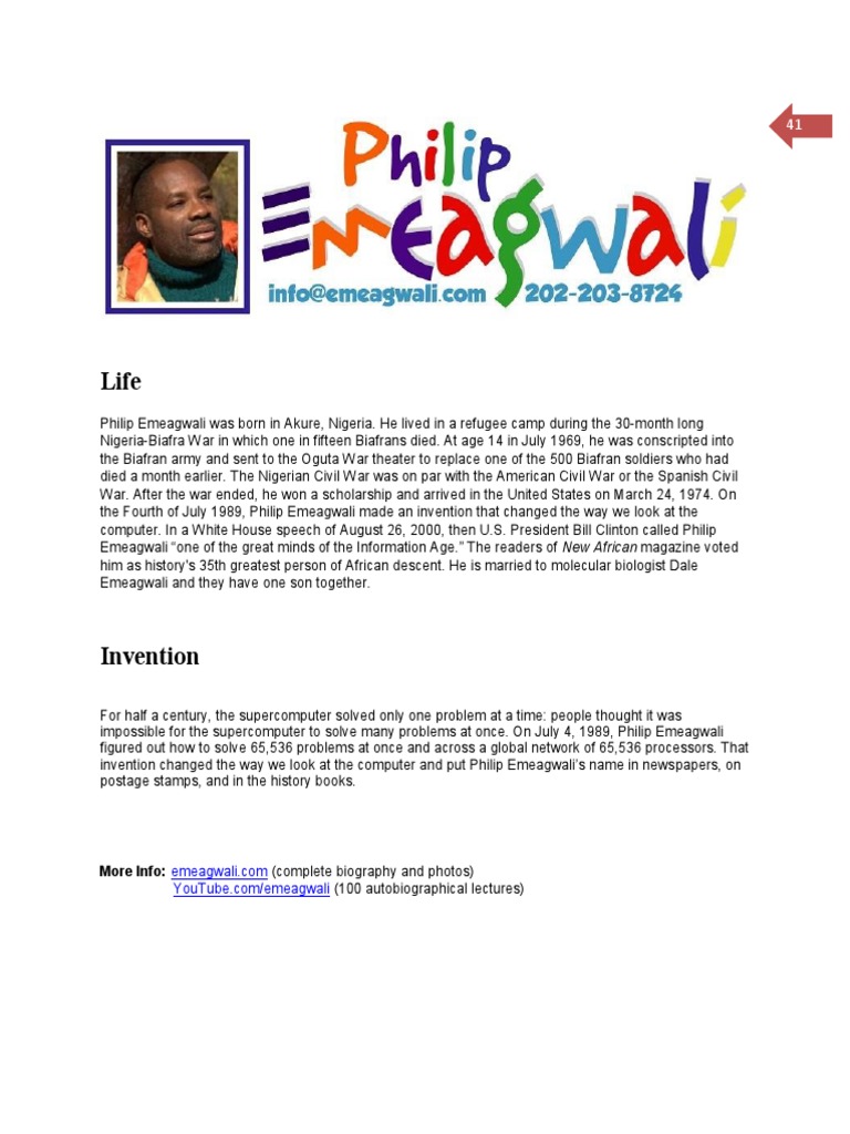 Philip Emeagwali Autobiography | PDF