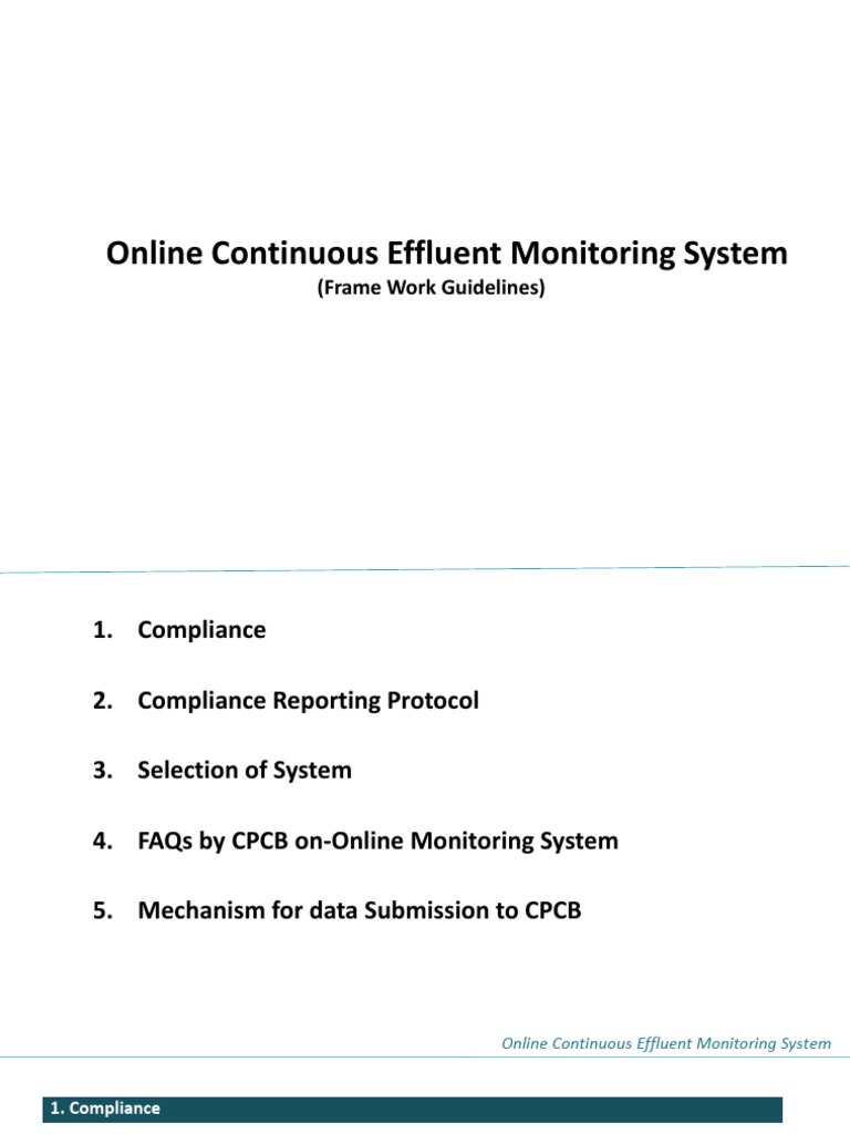 OCEMS - Framework Guidlines R | PDF | Flow Measurement | Sewage Treatment