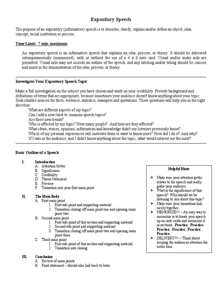 Expository Speech Description | PDF | Credibility | Attention