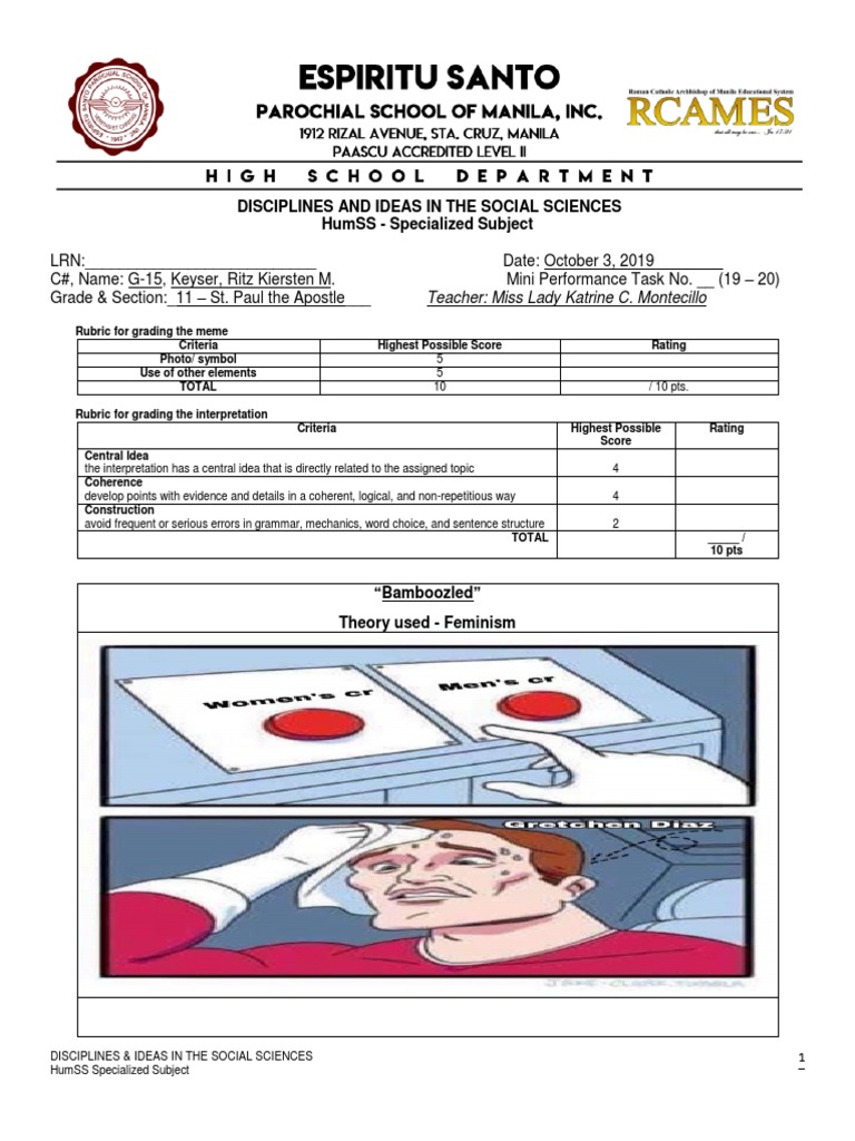 Humss - Specialized Subject | PDF | Rubric (Academic) | Logic