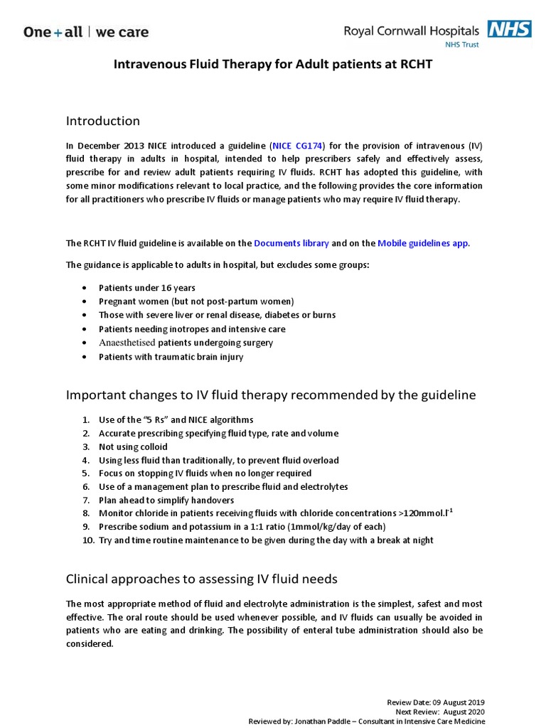IV Therapy Adults | PDF | Intravenous Therapy | Saline (Medicine)