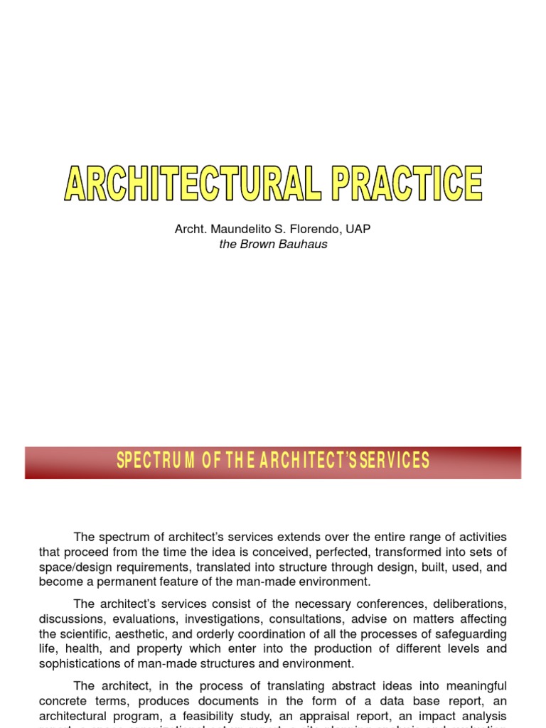 Architectural Practice | PDF | Construction Management | Architect