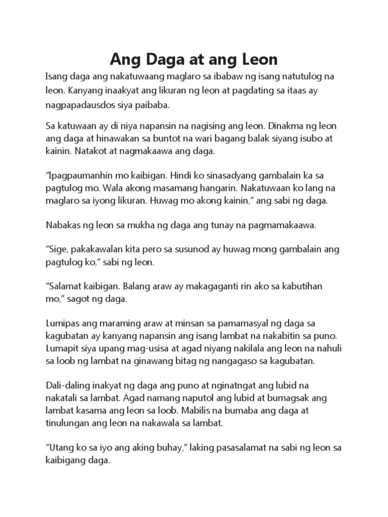 ang daga at ang leon