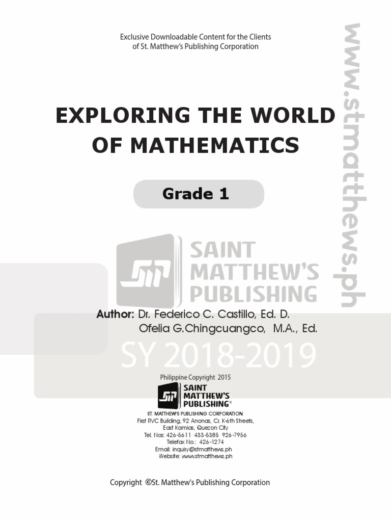 Exploring The World of Mathematics: Grade 1 | PDF | Subtraction ...