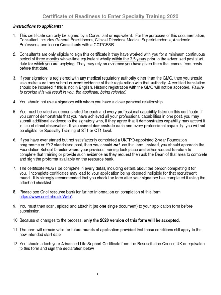 Alternative Certificate of Foundation Competences 2020 | PDF | Medical ...