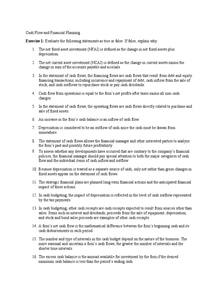 Topic 2 Exercises | PDF | Cash Flow Statement | Free Cash Flow