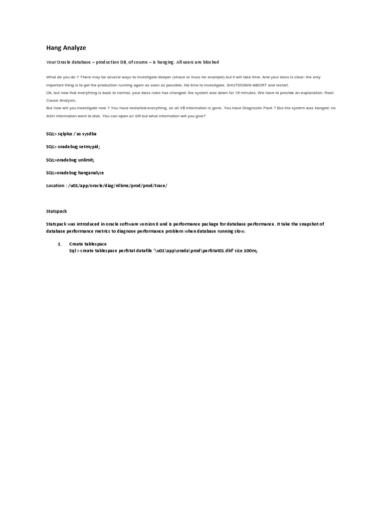 Hang Analyze: Your Oracle Database - Production DB, of Course - Is ...