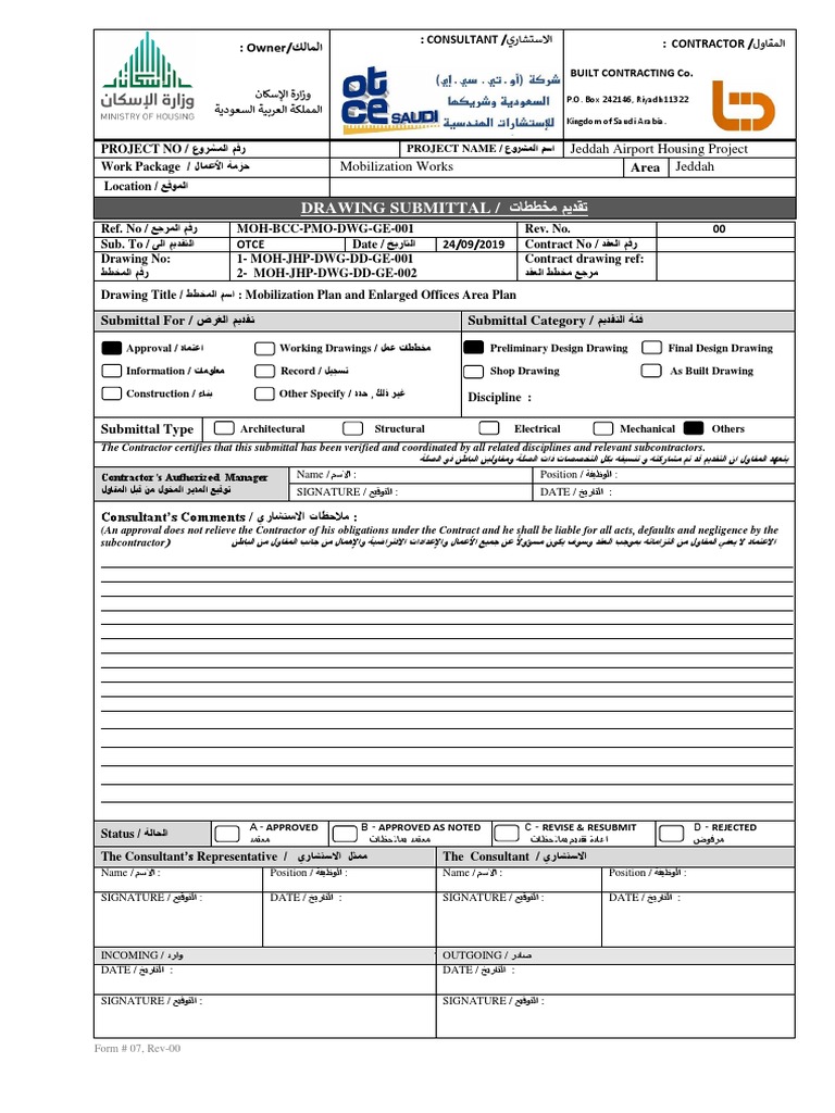Mobilization Plan and Enlarged Office Area Plan Drawing-Submittal ...