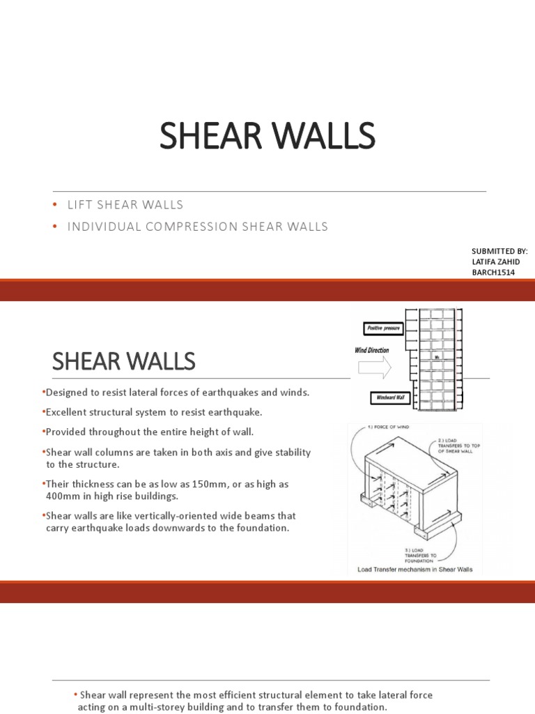 Lift Shear Walls Individual Compression Shear Walls | PDF | Beam ...