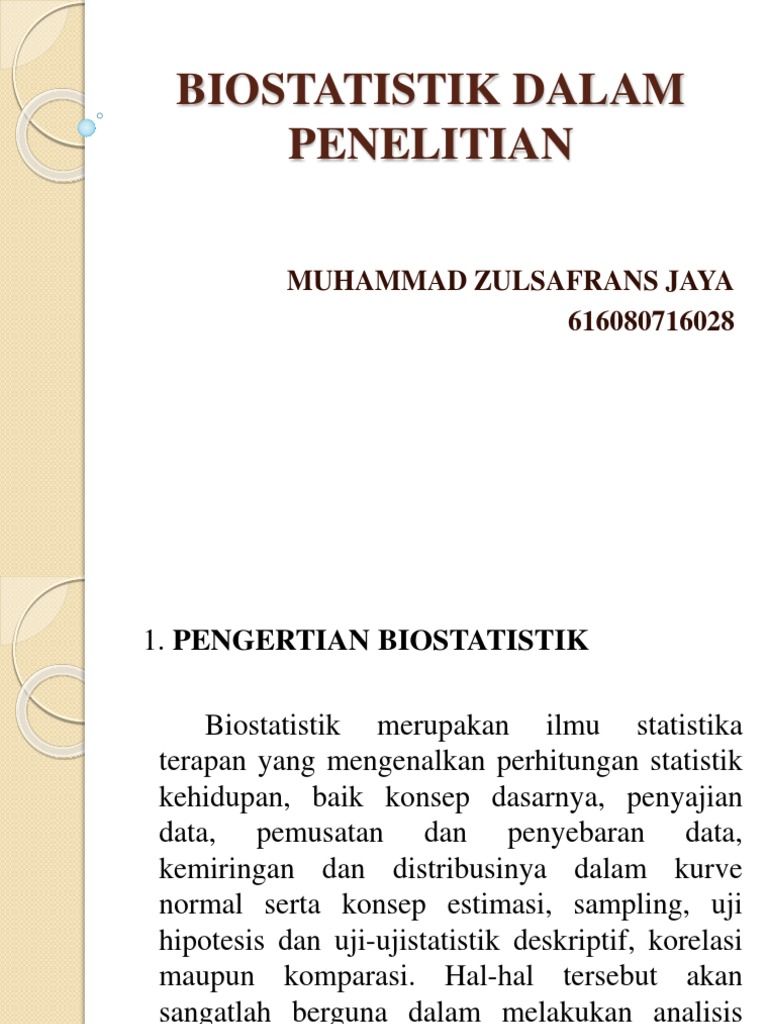 Biostatistik Dalam Penelitian | PDF