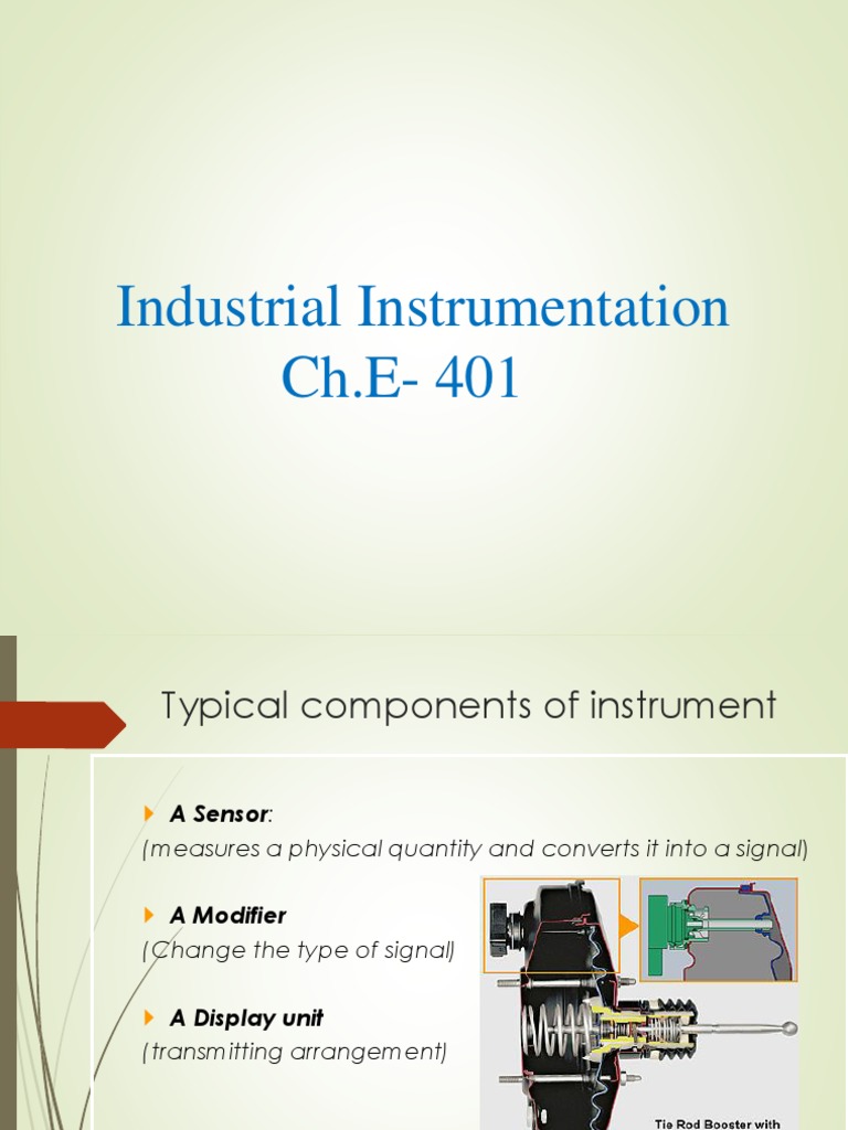 Industrial Instrumentation Ch.E-401 | PDF | Instrumentation | Sensor