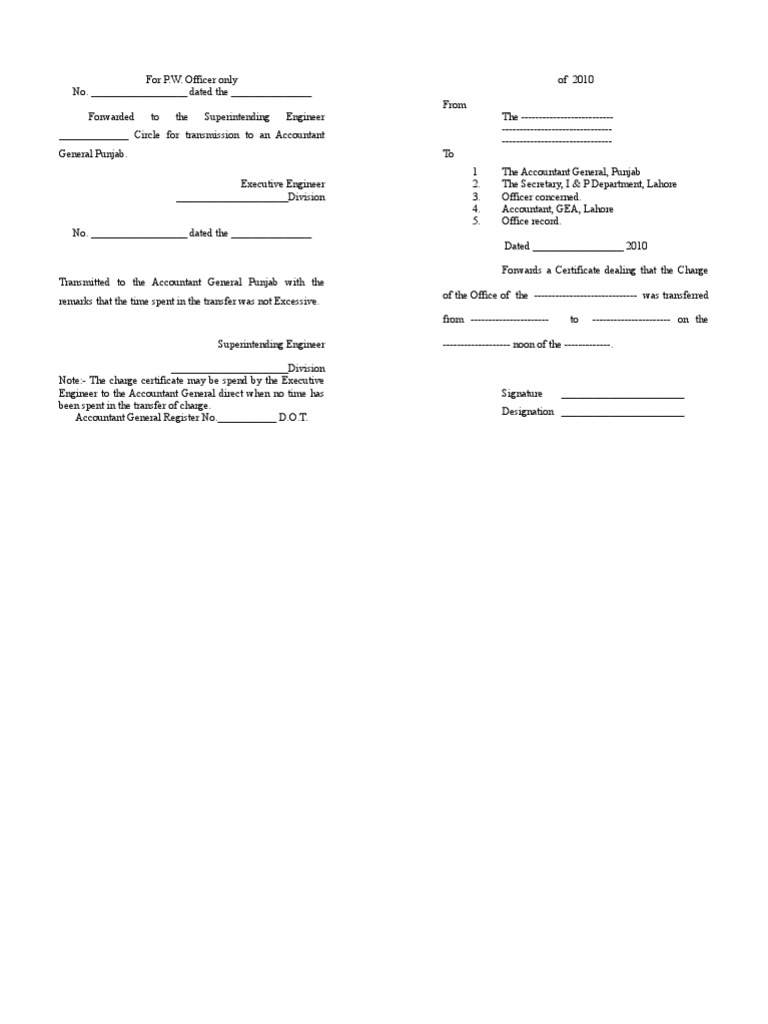 Charge - Report (Blank) | PDF | Accountant | Service Industries