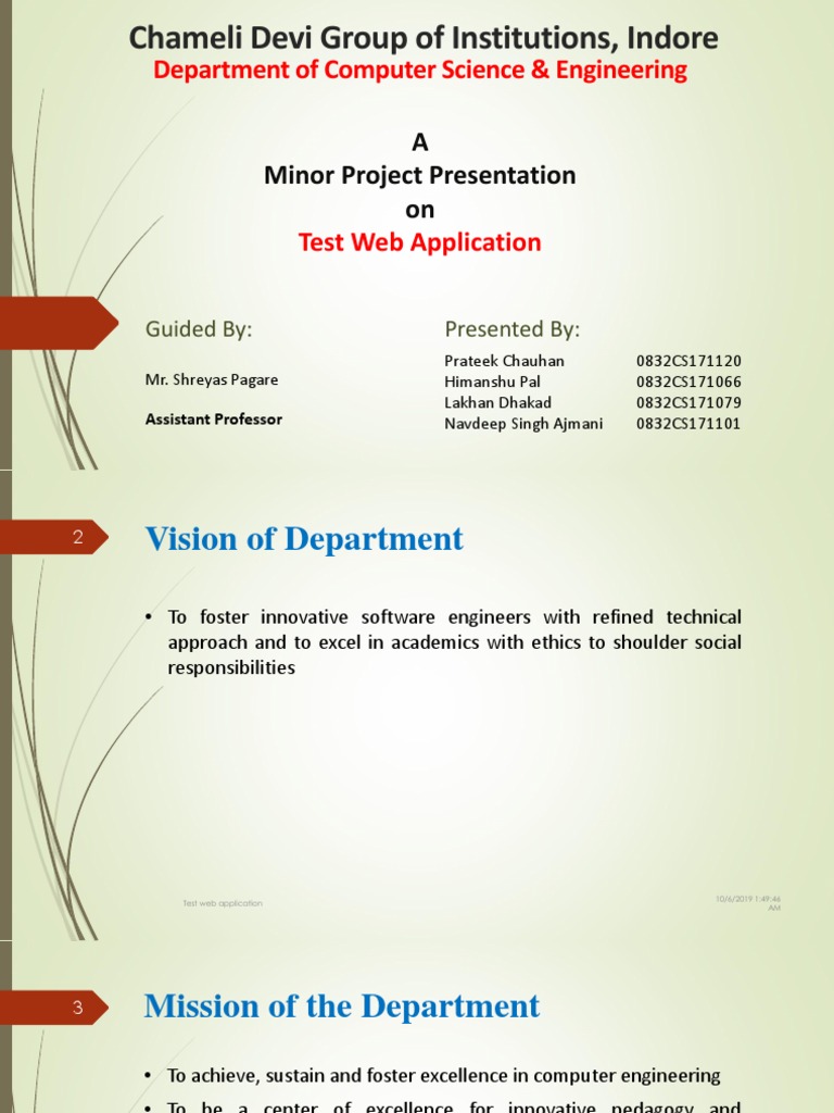 Chameli Devi Group of Institutions, Indore: Department of Computer ...