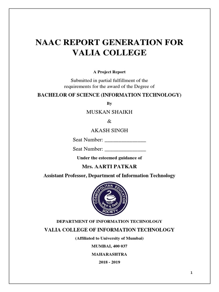 Generate NAAC Reports Easily for Valia College | PDF | Web Application ...