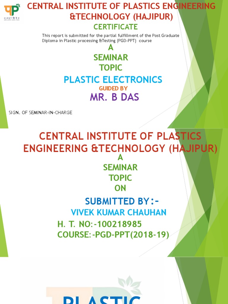 Plastic Electronics Seminar Overview | PDF | Plastic | Condensed Matter ...