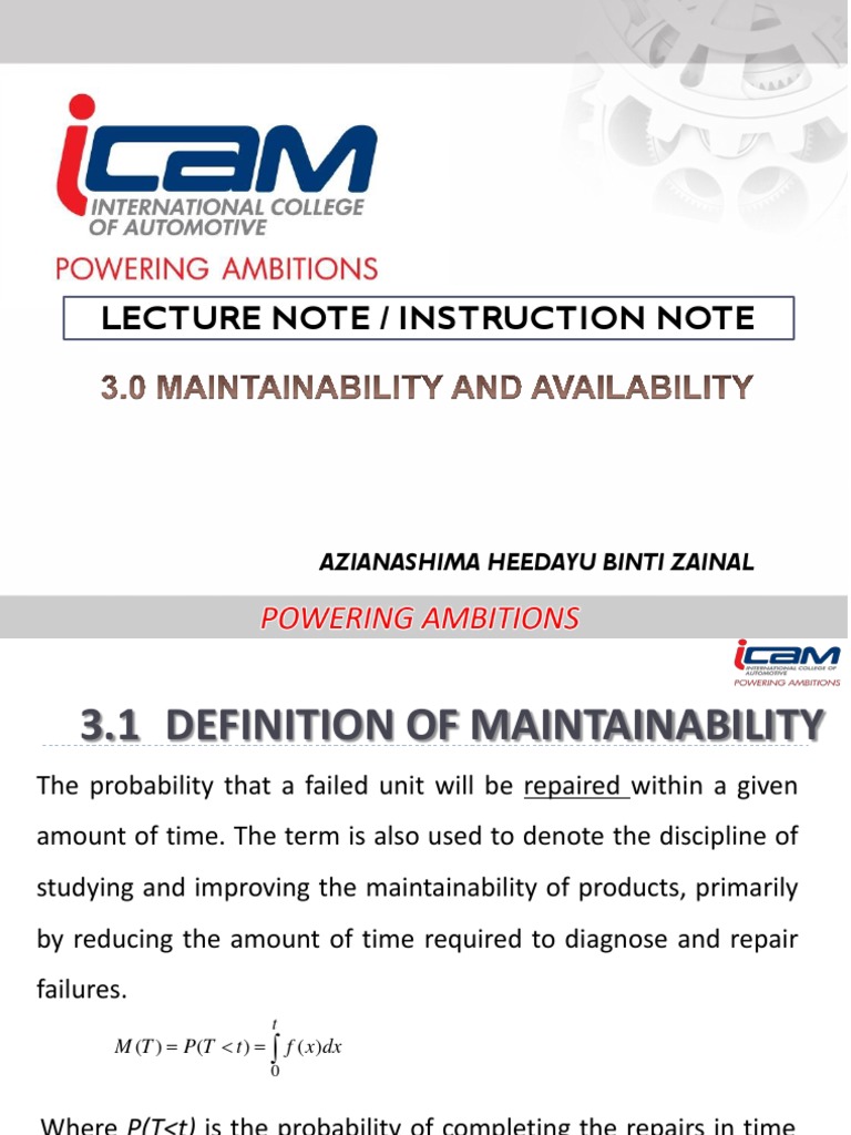 Maintainability and Availability | PDF | Systems Science | Systems ...