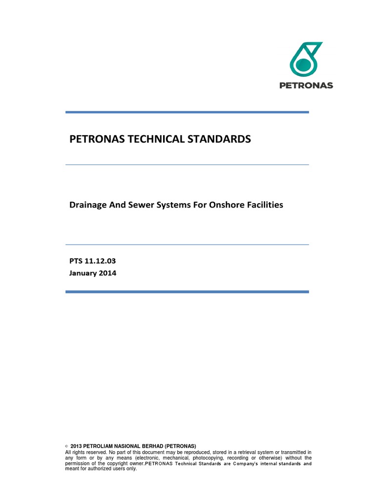 Petronas Technical Standards: Drainage and Sewer Systems For Onshore ...