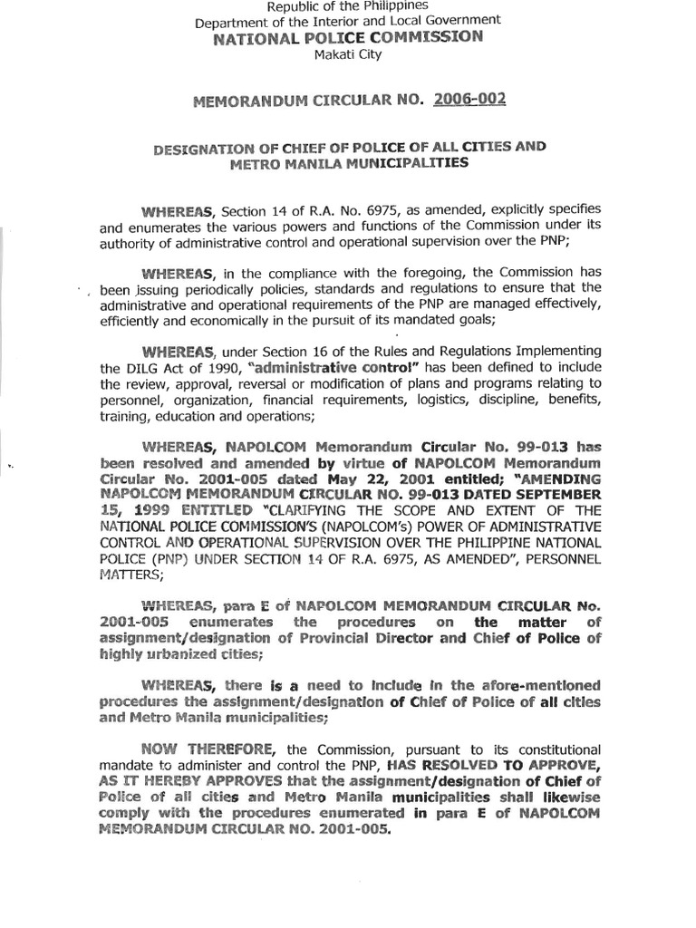 Napolcom 2006-002 | PDF