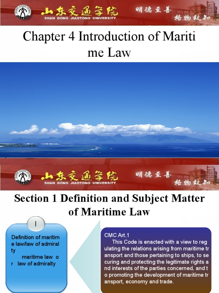 Introduction of Maritime Law | PDF | Admiralty Law | Social Institutions