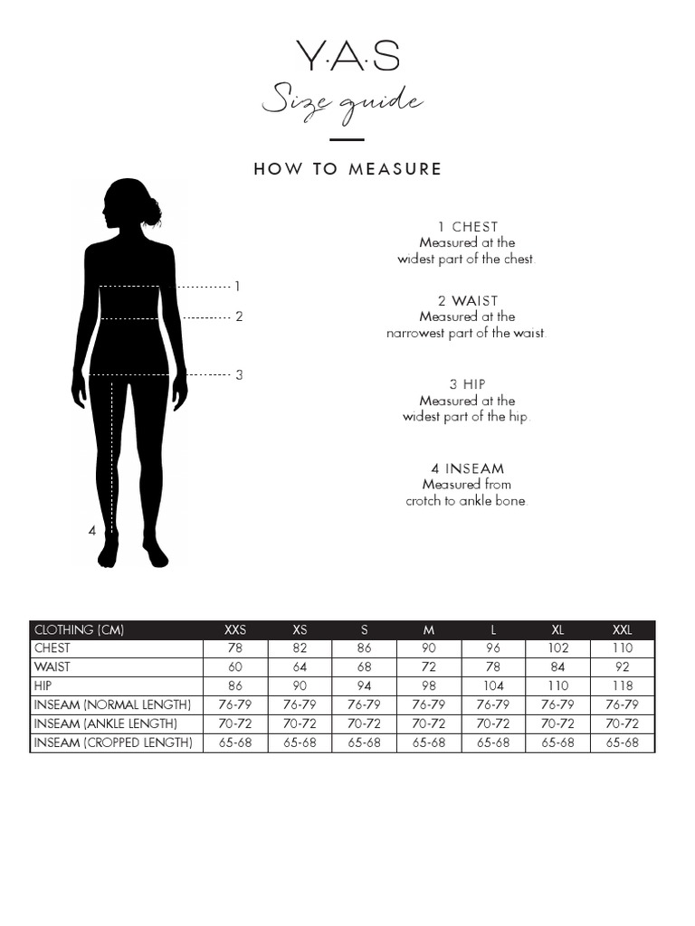 YAS Clothing Size Guide | PDF