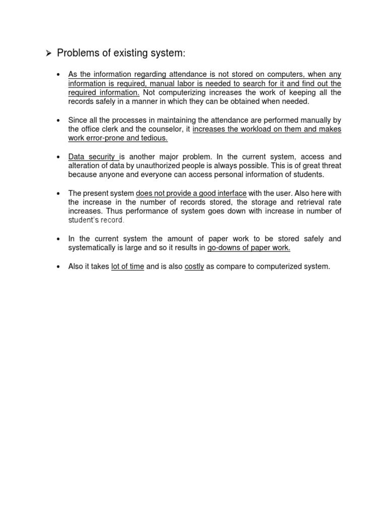 Issues with Current Attendance System | PDF | Programmer | Information