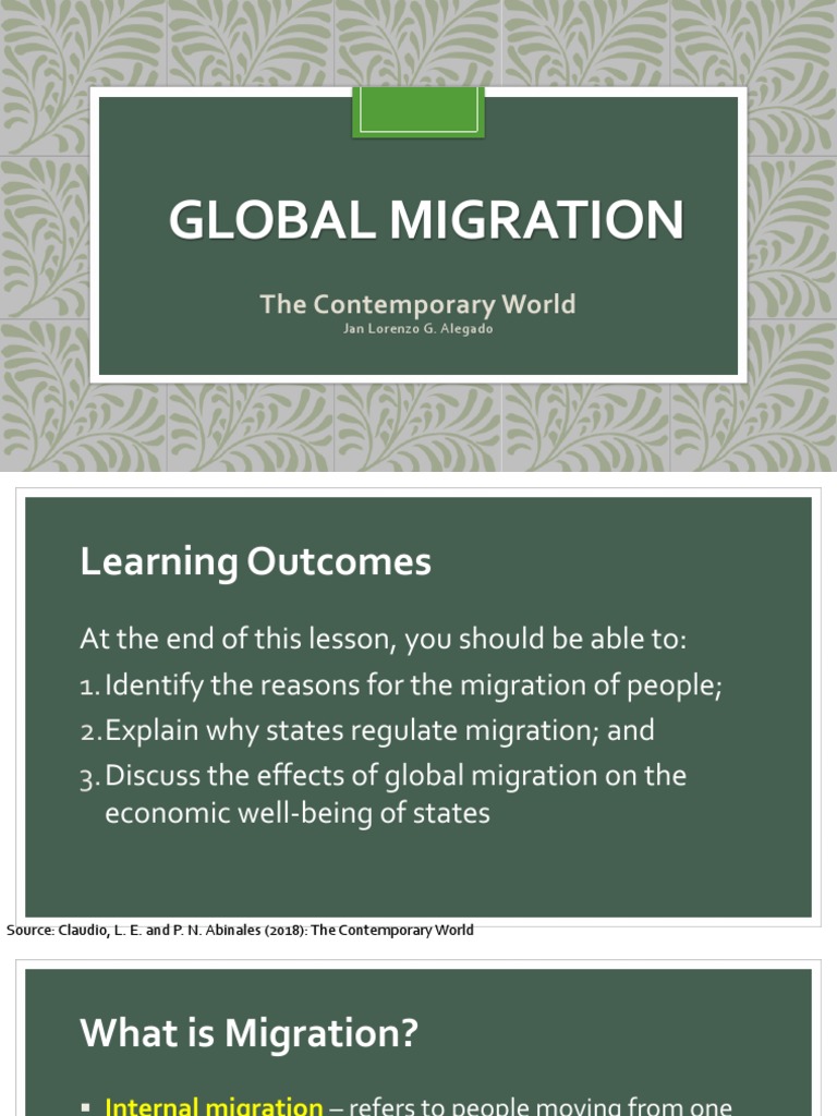 Global Migration: The Contemporary World | Migrant Worker | Immigration