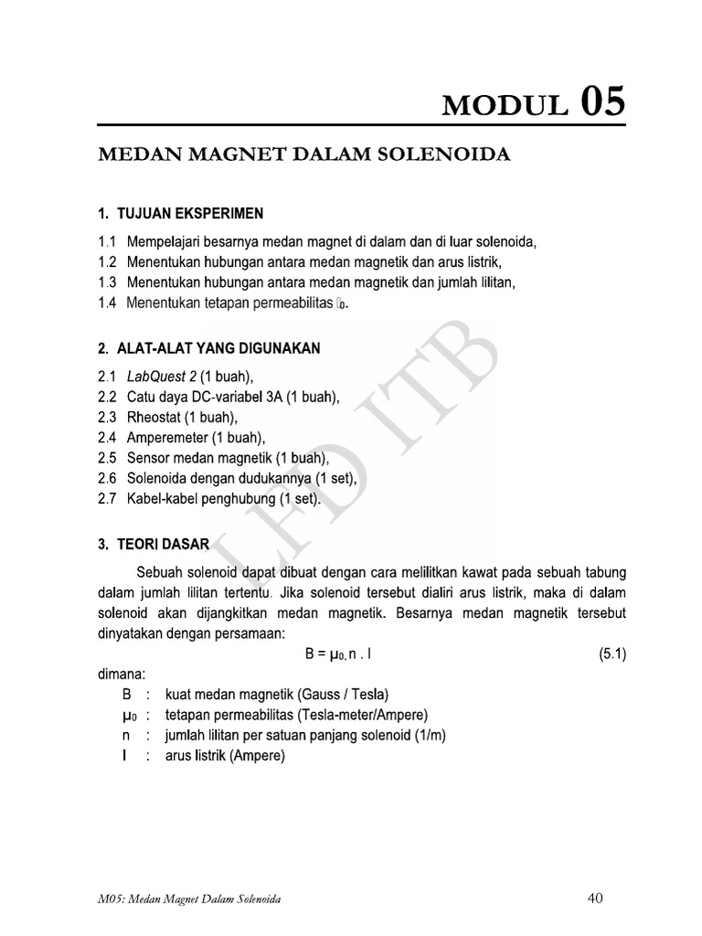 Modul 05 - Medan Magnet Dalam Solenoida | PDF