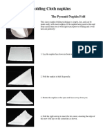 Types of Table Napkin Folding Guide | PDF