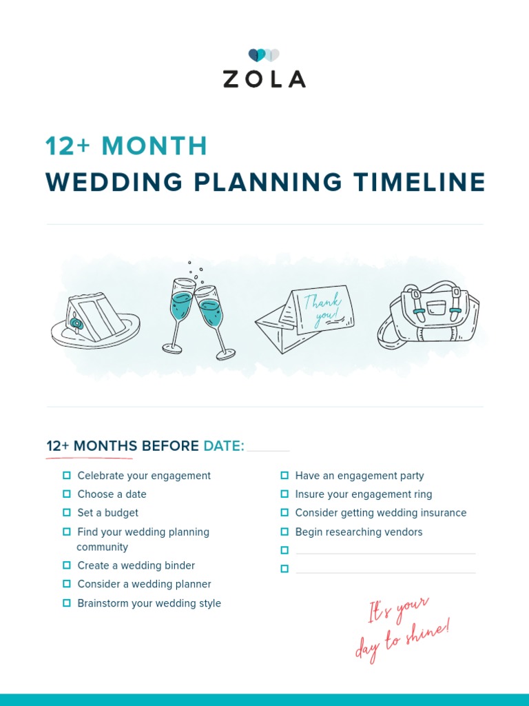 Zola Wedding Planning Timeline Checklist PDF | PDF | Wedding | Social Conventions
