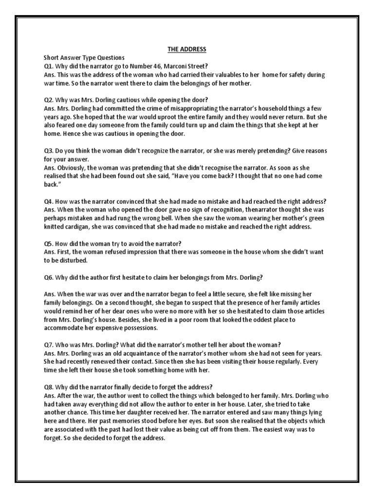 The Address Notes | PDF