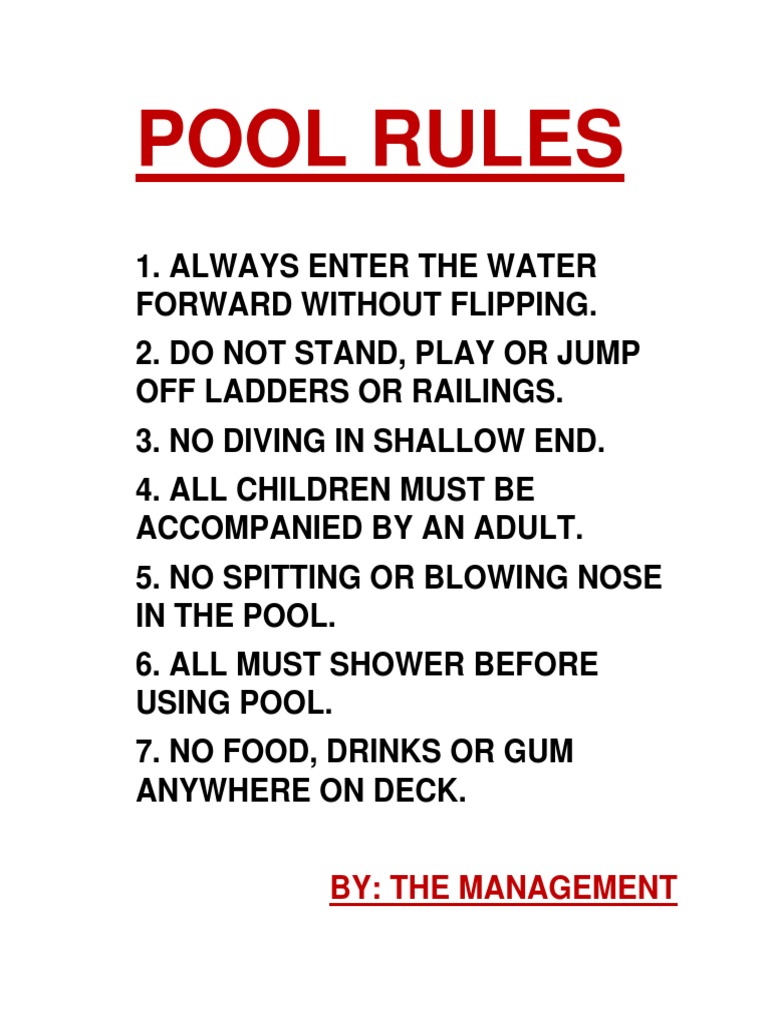 SBR - Pool Rules