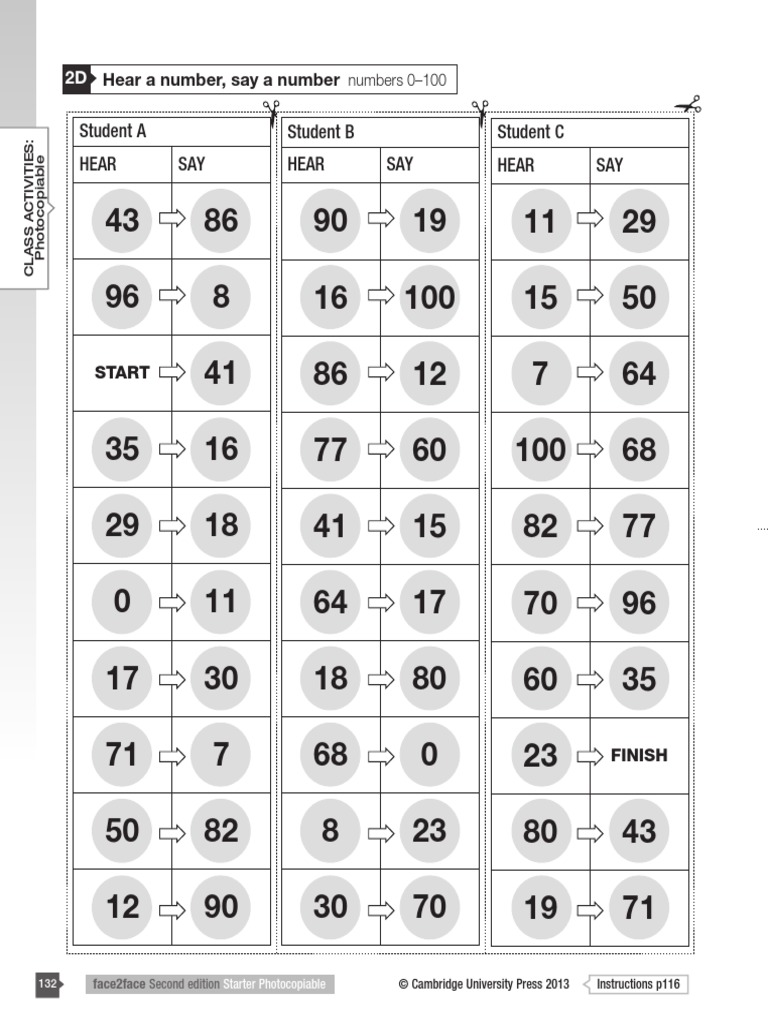 2D Hear A Number, Say A Number | PDF