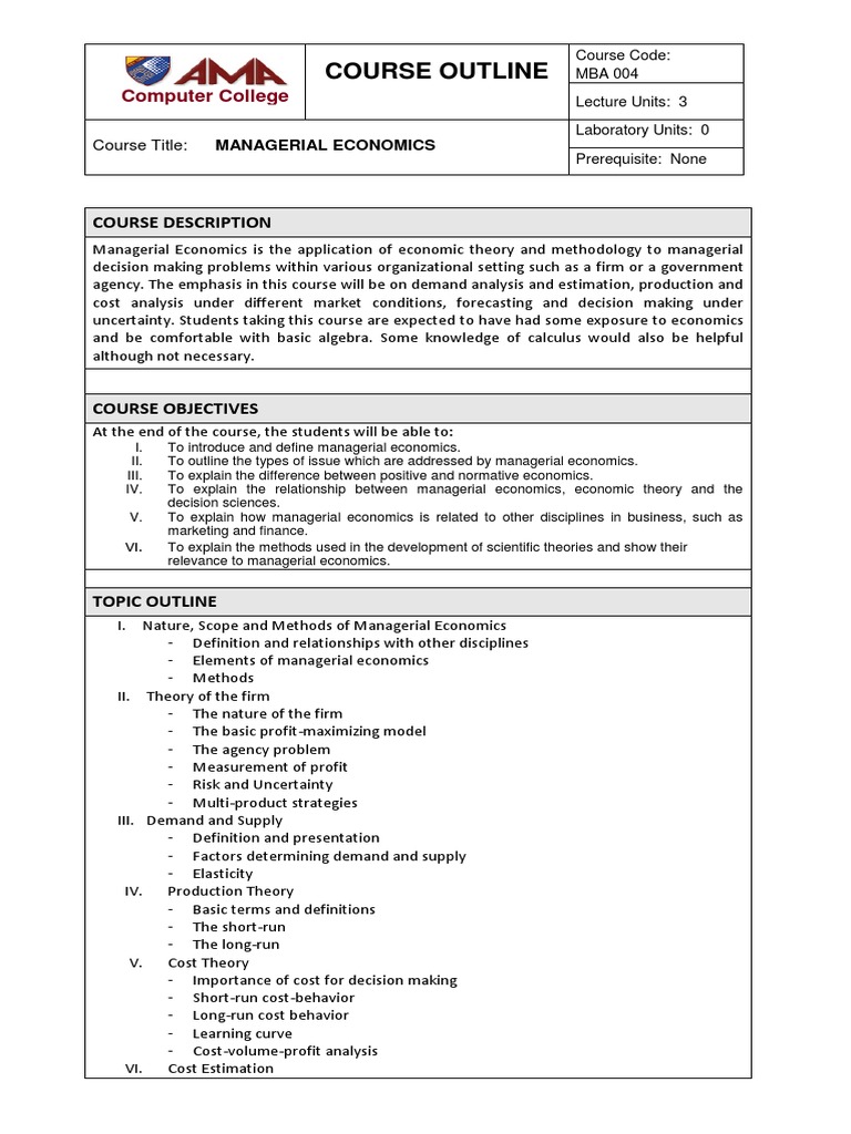 Course Outline: Computer College | PDF | Monopoly | Economics