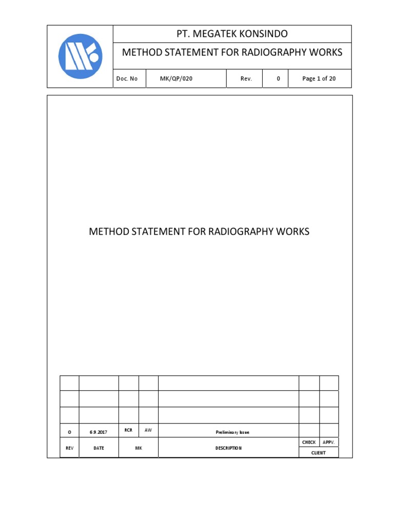 Method Statement - Radiography Works | PDF | Radiation Protection ...