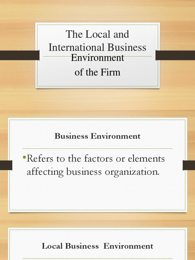 The Local and International Business | PDF