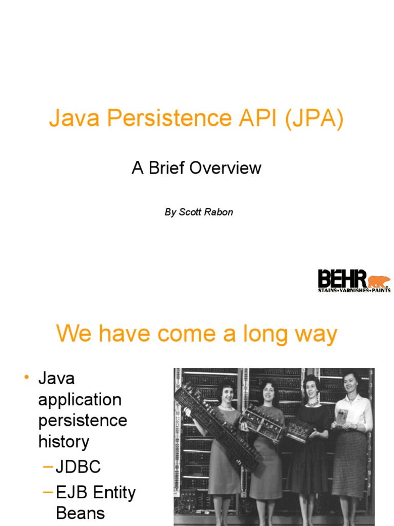 Java Persistence API (JPA) : A Brief Overview | PDF | Java Platform ...