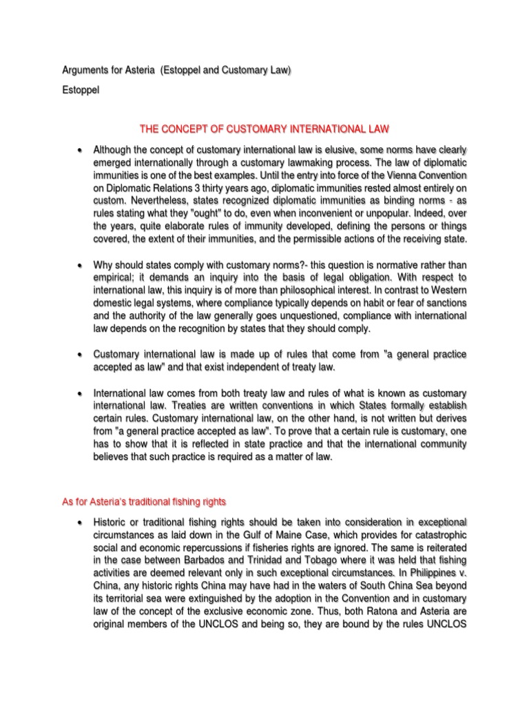The Concept of Customary International Law | PDF | Exclusive Economic ...