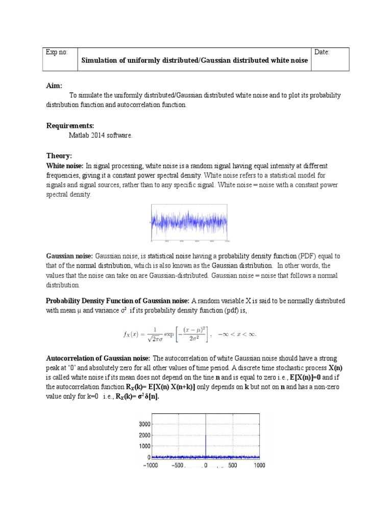 Simulation and Analysis of Uniformly Distributed and Gaussian ...