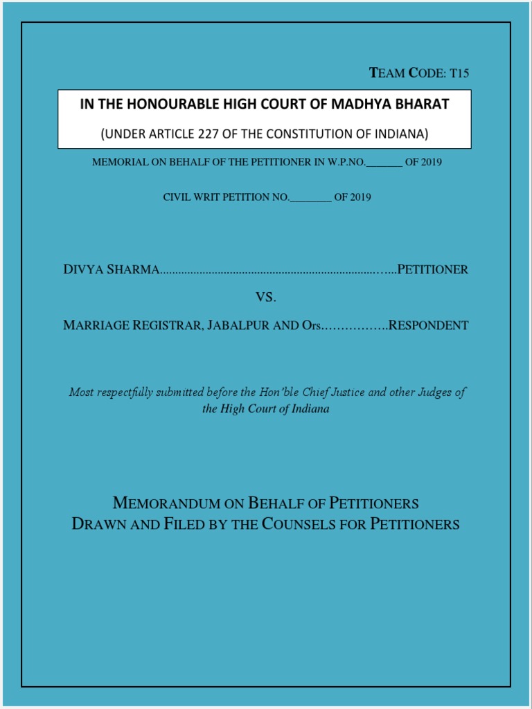 In The Honourable High Court of Madhya Bharat: M B P D F C P | Download ...