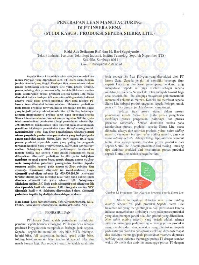 Penerapan Lean Manufacturing Di PT Insera Sena (Studi Kasus: Produksi ...