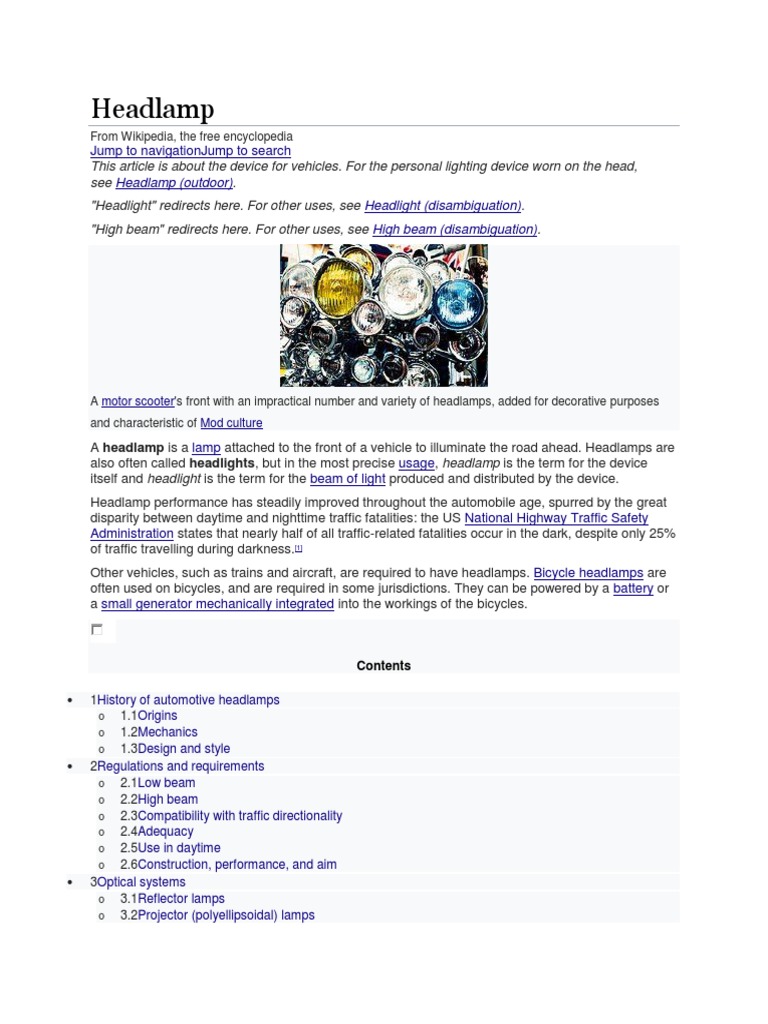 Headlamp: Headlamp (Outdoor) Headlight (Disambiguation) High Beam ...