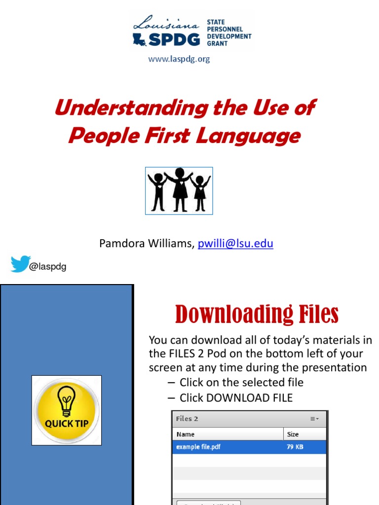 Understanding The Use of People First Language: Pamdora Williams | PDF ...