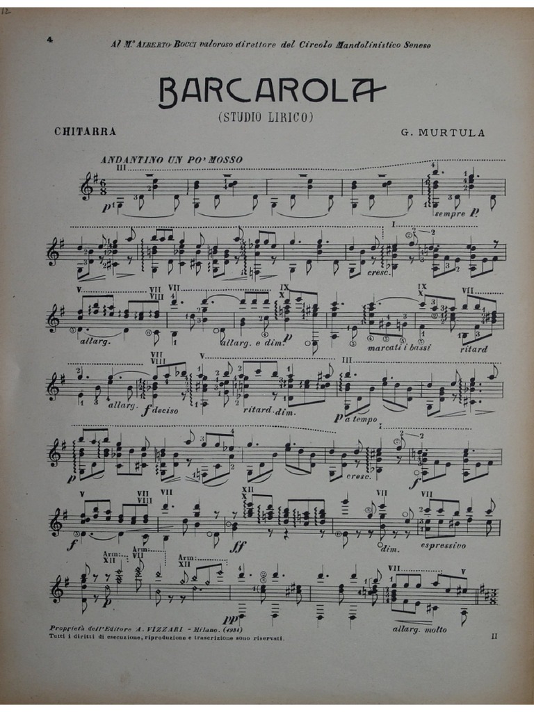 G. Murtula - Barcarola For Guitar | PDF