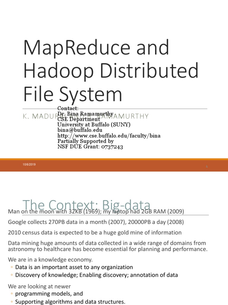 Mapreduce and Hadoop Distributed File System: K. Madurai and B. Ramamurthy | PDF | Apache Hadoop ...